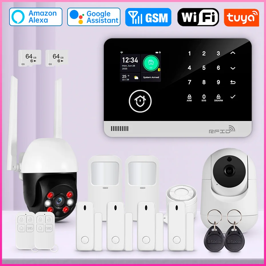 Alarm System for Home Tuya WIFI GSM Security Alarm Host Anti Theft with ...