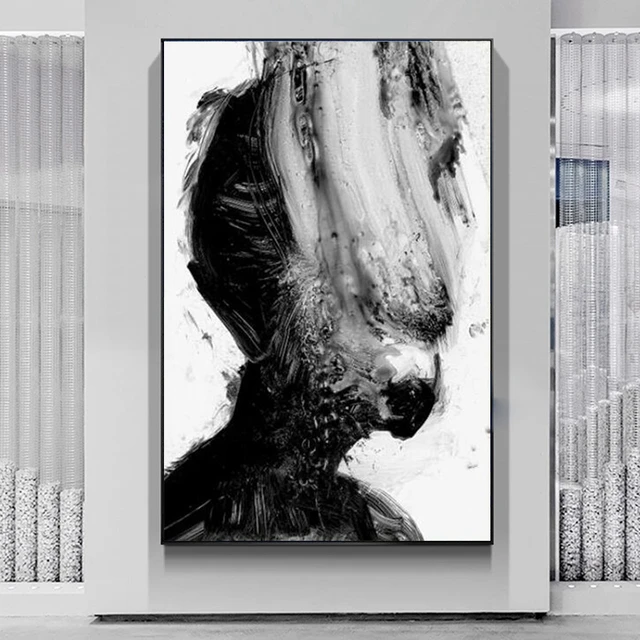 Charcoal Abstract Art Faces