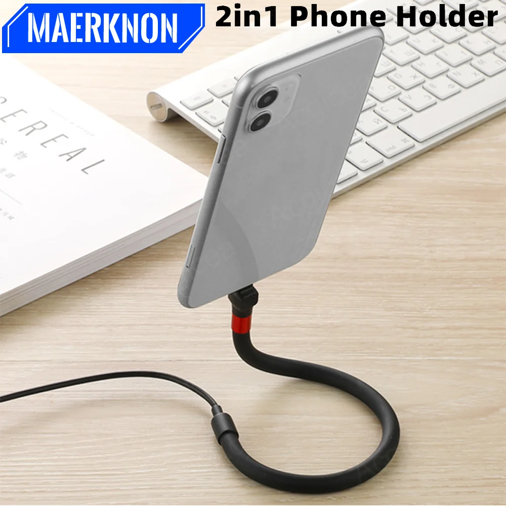 2in1-USB-Typ-C-Kabel-Telefon-Flexible-Schnelle-Ladekabel-Stehen-F-r ...
