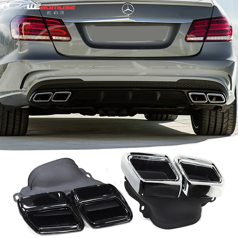 For 2014-2016 Mercedes-Benz E63S Tailpipe W212 Exhaust Square Muffler ...