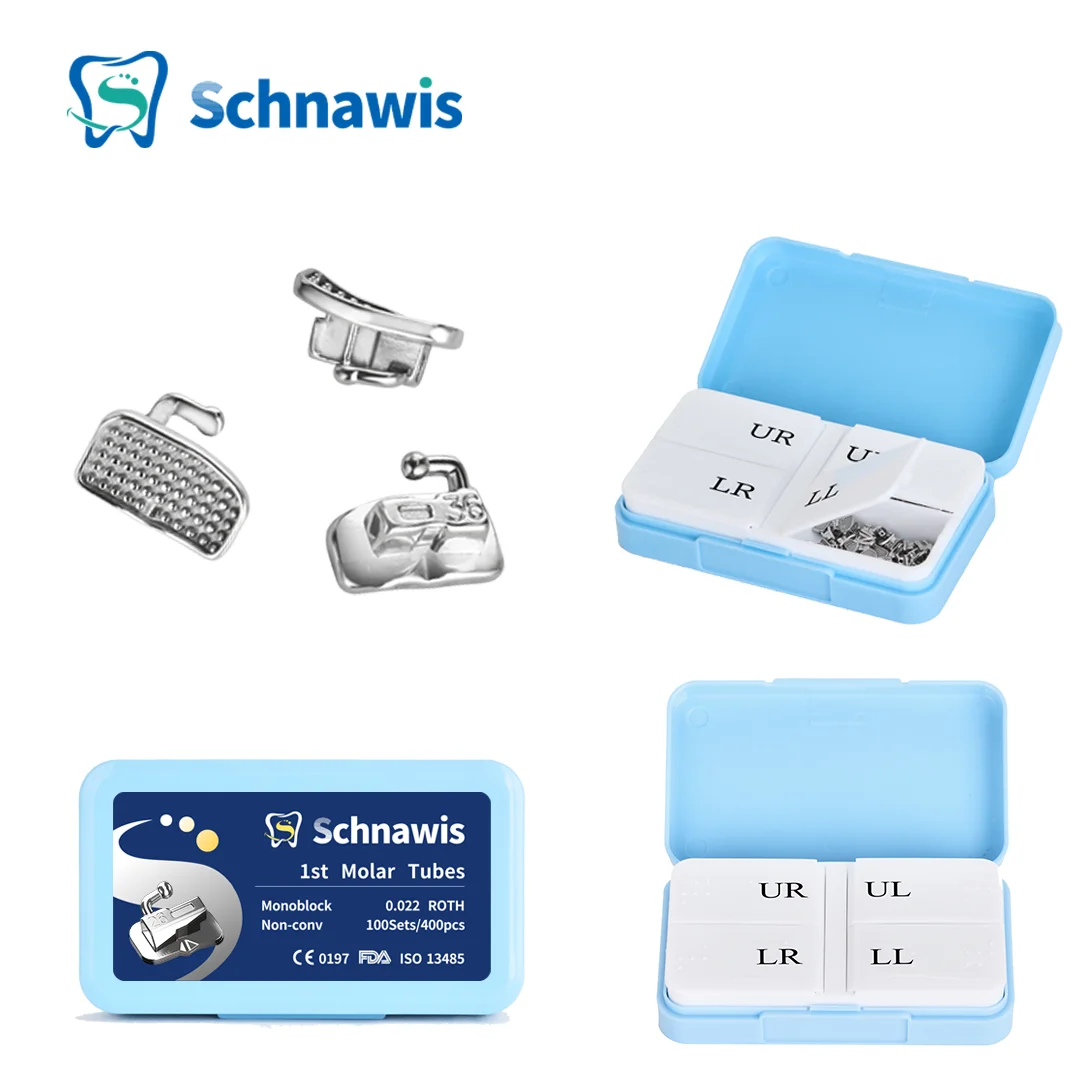 400Pcs/100sets Orthodontic Bondable Buccal Tube 1st Molar Single Tube ...