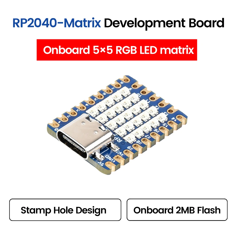 Rgb Led Módulo Matriz Para Raspberry Pi Conector Tipo-c Mini Placa De ...