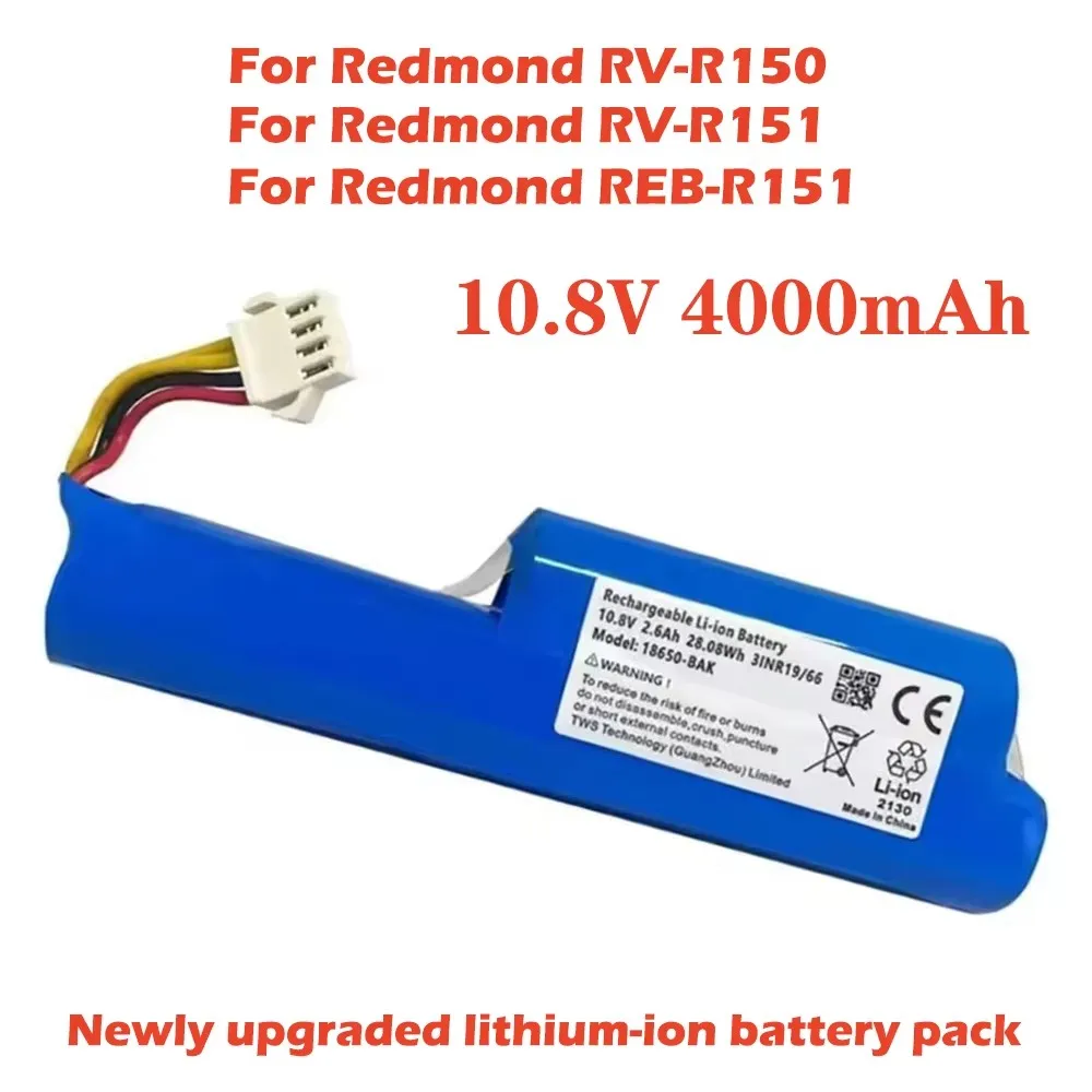 Original 10.8V 4000mAh replacement battery For Redmond RV-R150 Redmond ...