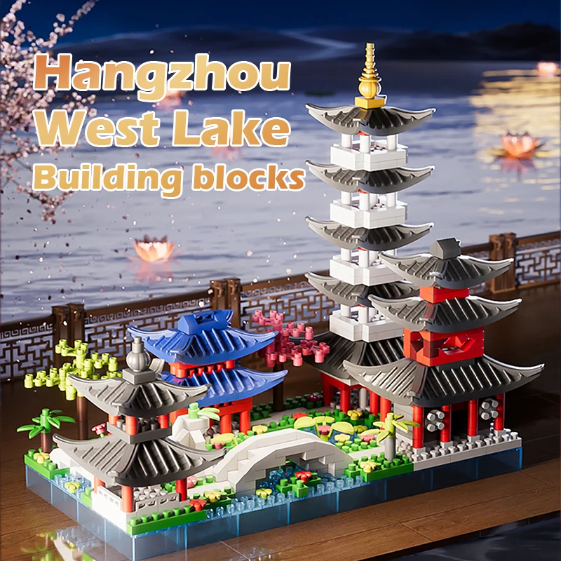 China-Chic-Building-Block-Toys-Hangzhou-West-Lake-Scene-Building-Model ...