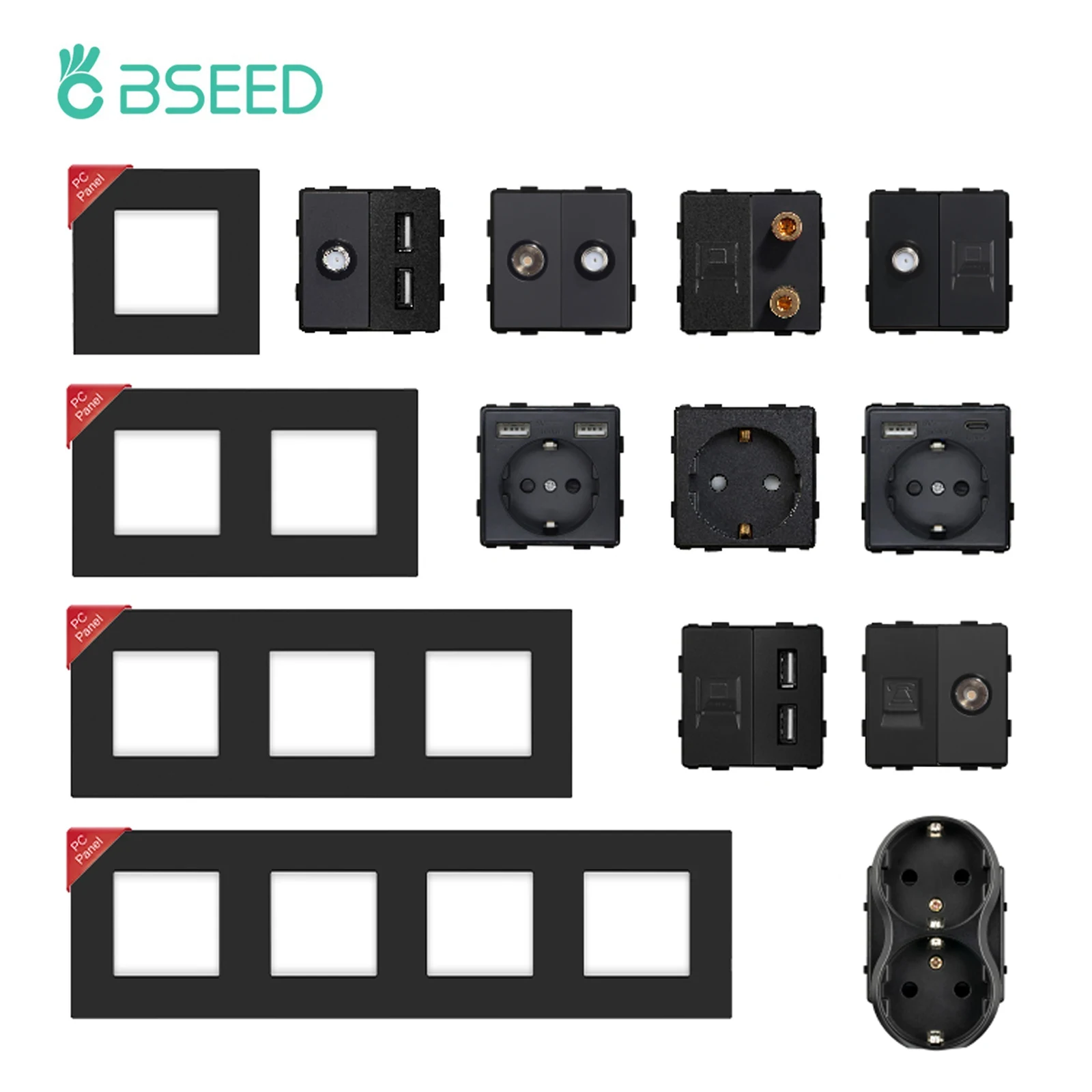 BSEED-EU-Wall-Plastic-Panel-With-Double-Internet-Socket-CAT5-RJ45-ST-TV ...