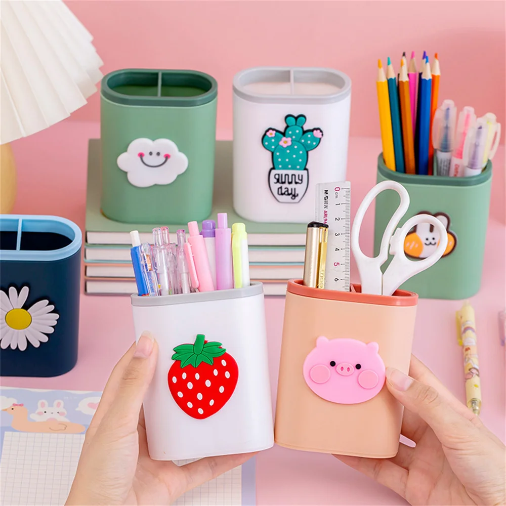 Cartoon-Bear-Pen-Pencil-Pot-Holder-Brush-Storage-Container-Desk ...