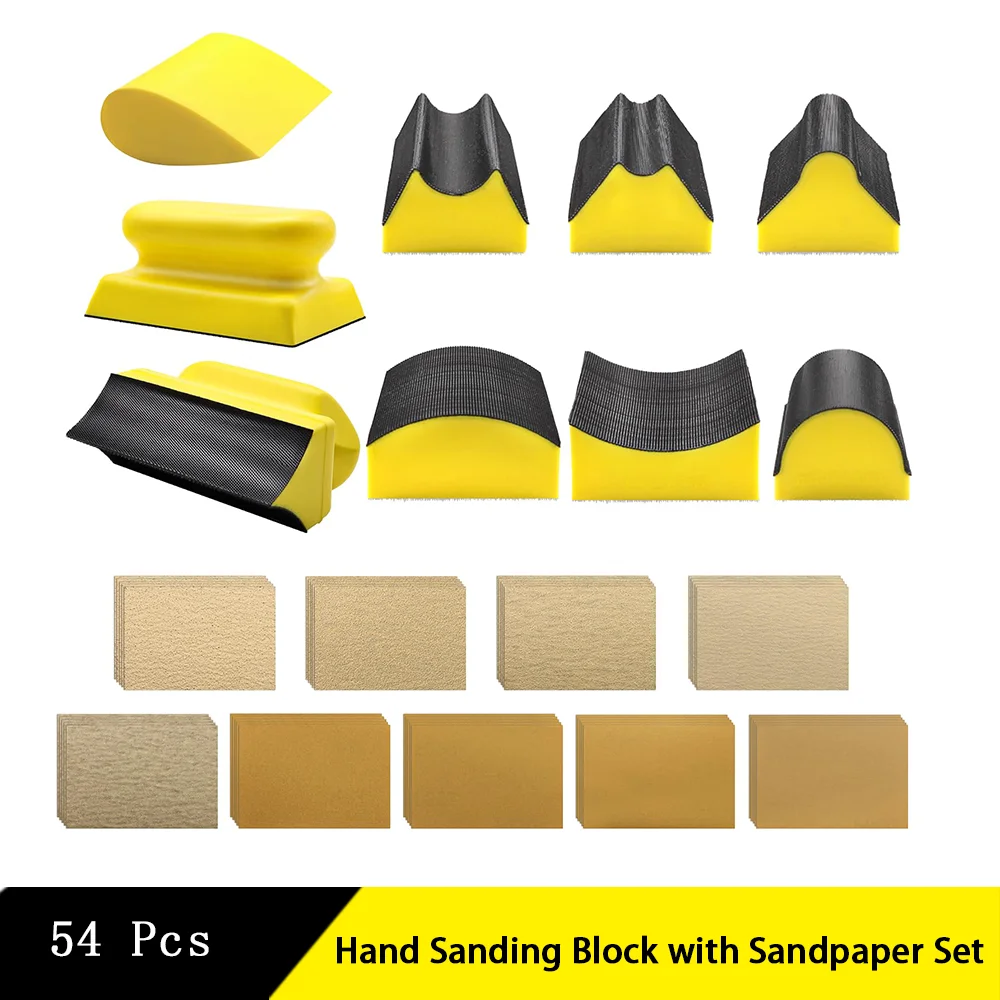 9-PCS-Contoured-Profile-Hand-Sanding-Block-with-45-Pcs-Assortment ...