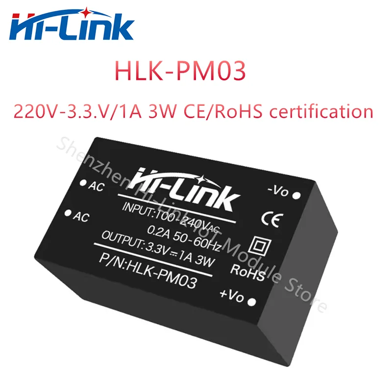 Hi-Link AC-DC HLK-PM03 3.3V 1A 3W Isolation Adjustable Power Supply ...