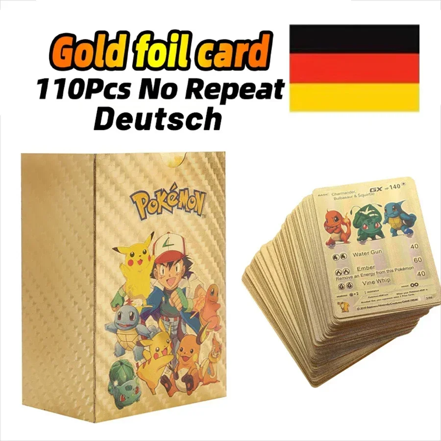 27-110Pcs Cards German French English Spanish Vmax GX Pikachu Diamond ...