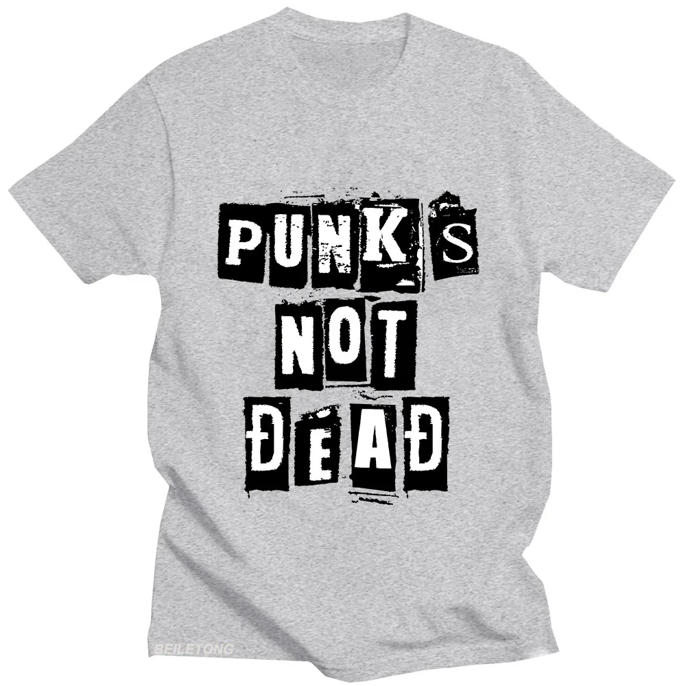 Punks-Not-Dead-T-Shirt-Letter-Printing-Cotton-Gothic-Tee-shirt-Short ...