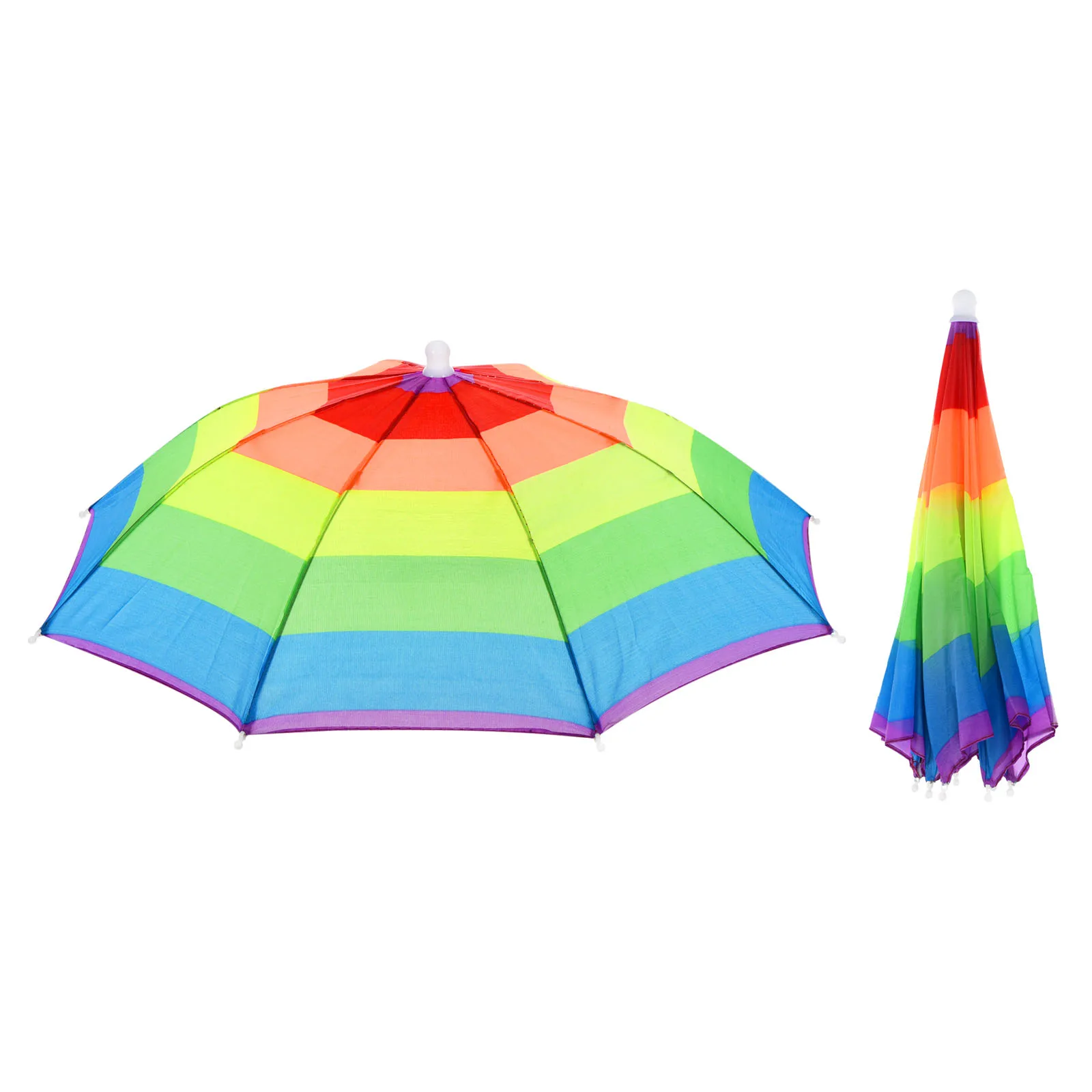 2pcs Outdoor Foldable Head Umbrella Hat Headwear Sun Cap Rainproof Anti ...