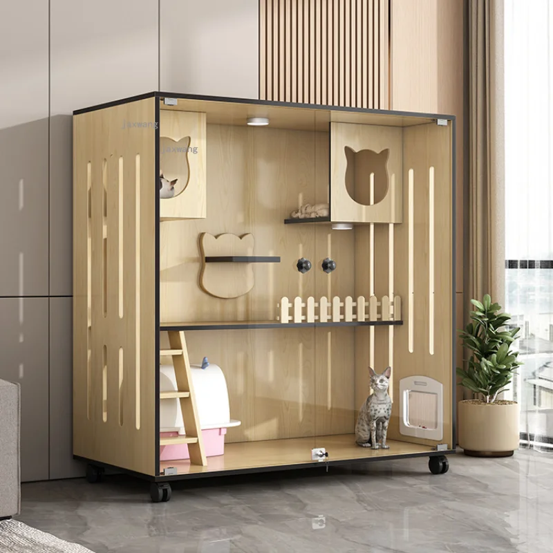 Comfortable-Cat-Cages-Small-Animals-Cabinet-Minimalist-Cat-House-Living ...