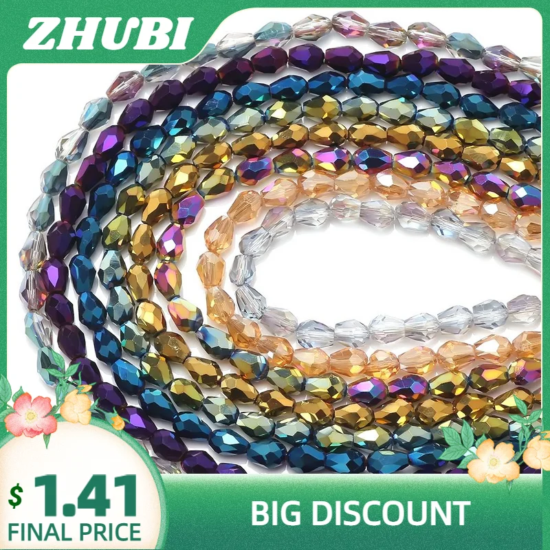 Glass-Drop-Beads-3x5-4x6-6x8-8x12-10x15mm-Faceted-Crystal-Teardrop ...