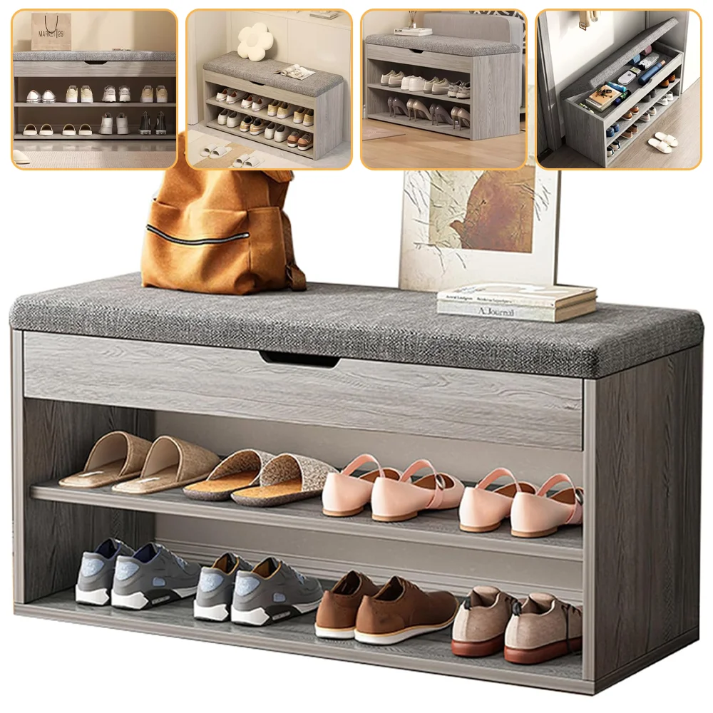 Shoe Changing Stool Seated Shoe Cabinet Home Entrance Door Long Bench ...