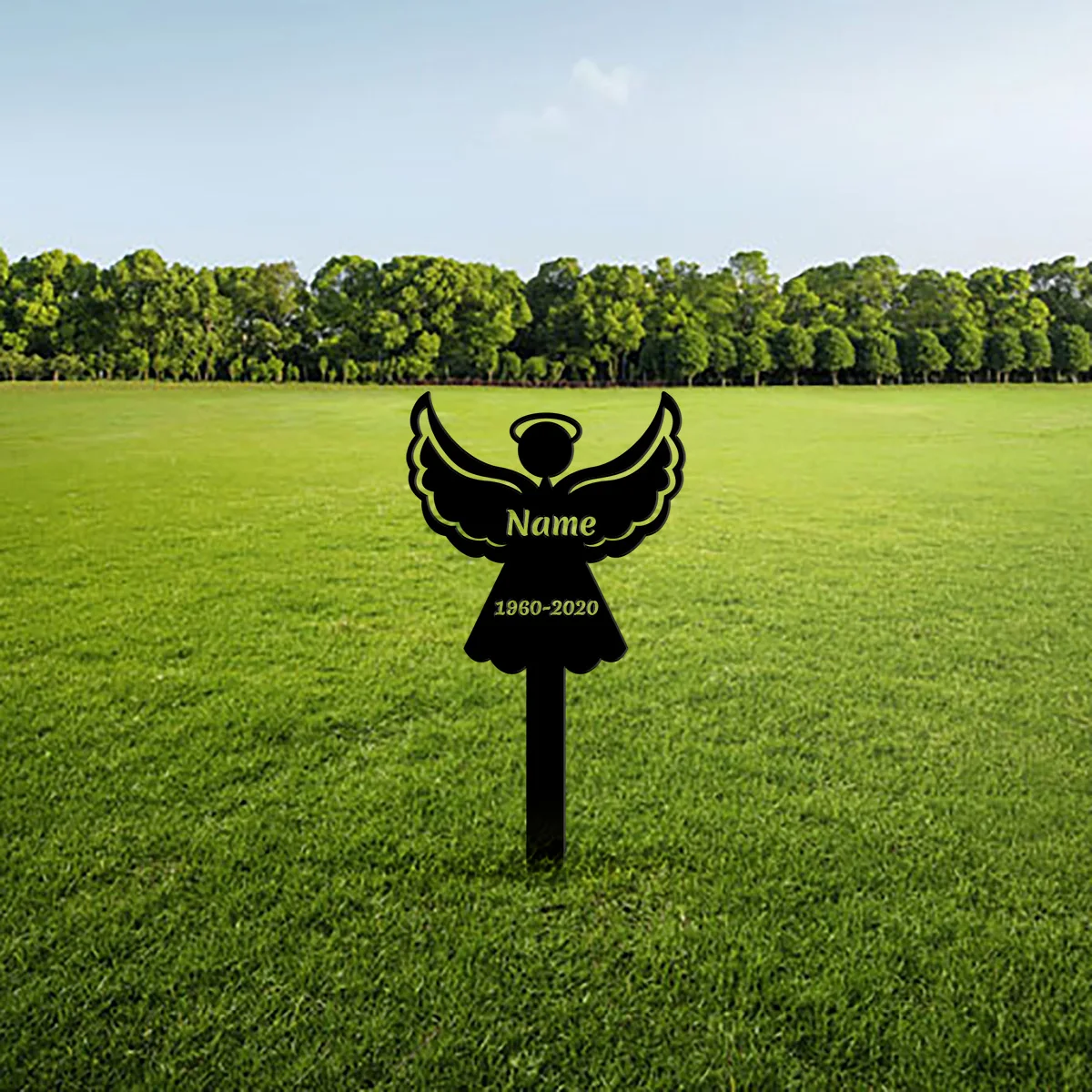 Custom-Angel-Cemetery-Stake-Memorial-Metal-Angel-Stake-Personalized ...