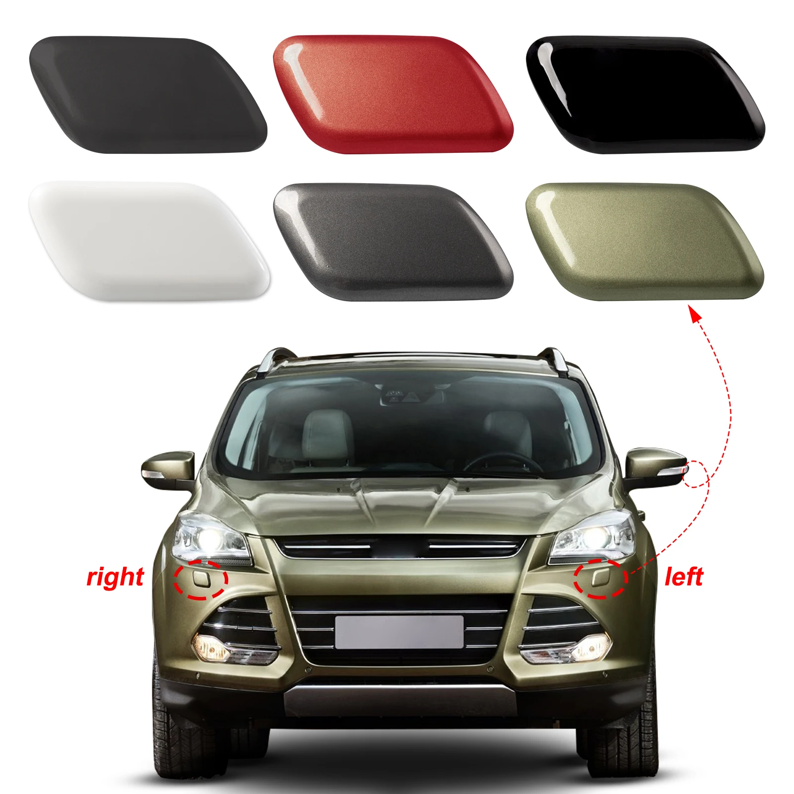 Front-Bumper-Headlight-Washer-Cover-Cap-Headlamp-Jet-Spray-Nozzle-Cap ...
