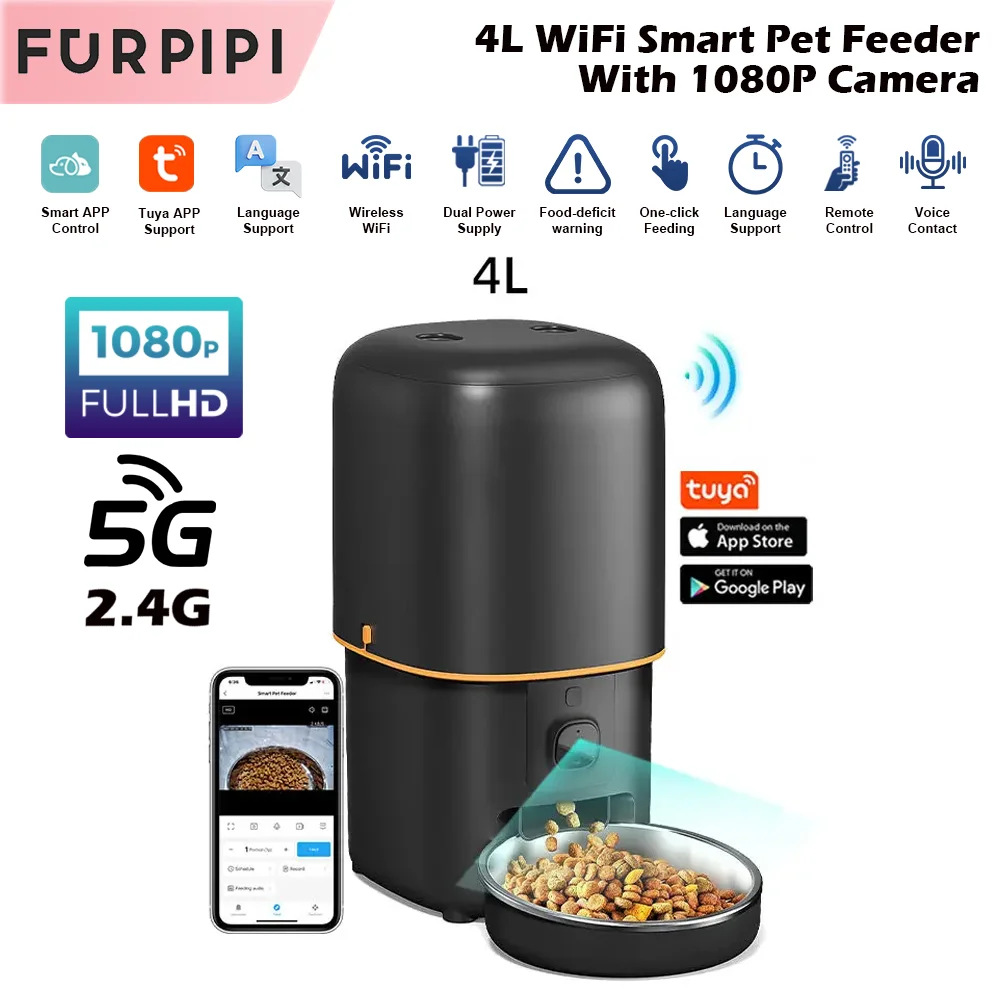Automatic-Cat-Feeder-Camera-Pet-Smart-Cat-Food-Kibble-Dispenser-Remote ...