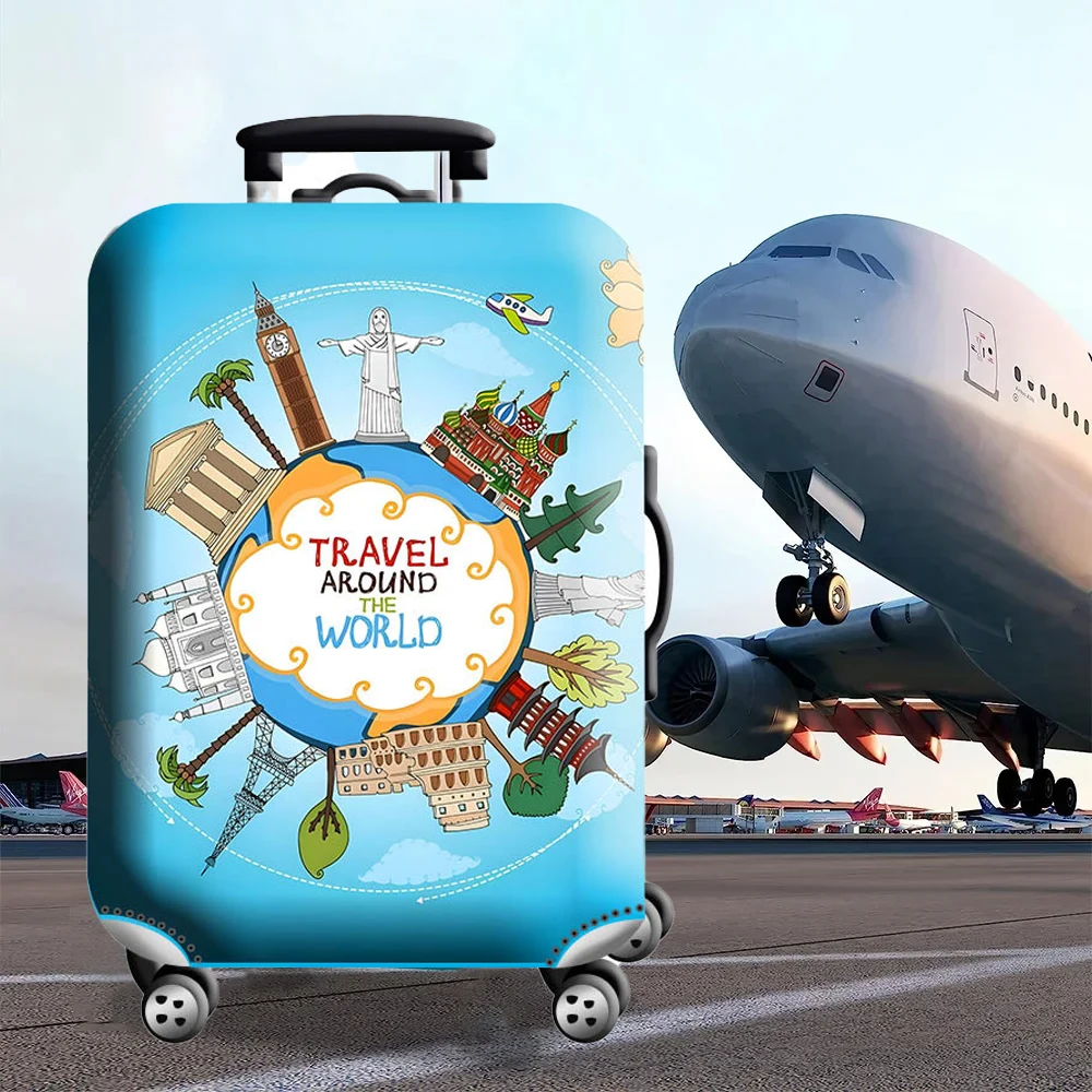 Grossa-El-stica-Mapa-do-Mundo-Bagagem-Capa-Protetora-Zipper-Suit-Mala ...
