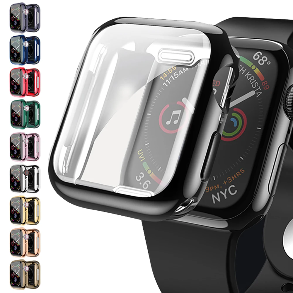Cover-for-Apple-Watch-Case-49mm-45mm-41mm-44mm-40mm-TPU-Bumper-Screen ...
