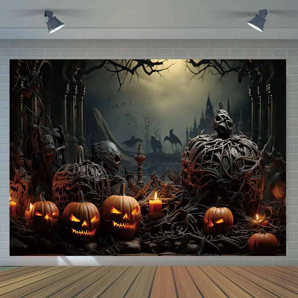 Horror-Misty-Forest-Dead-Tree-Background-Halloween-Party-Horror-Home ...