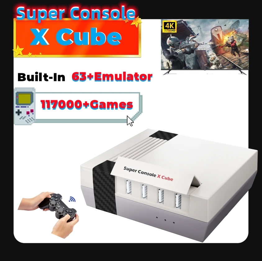 Kinhank Super Console X Cube S905 Retro Video Game Consoles Hd Output ...