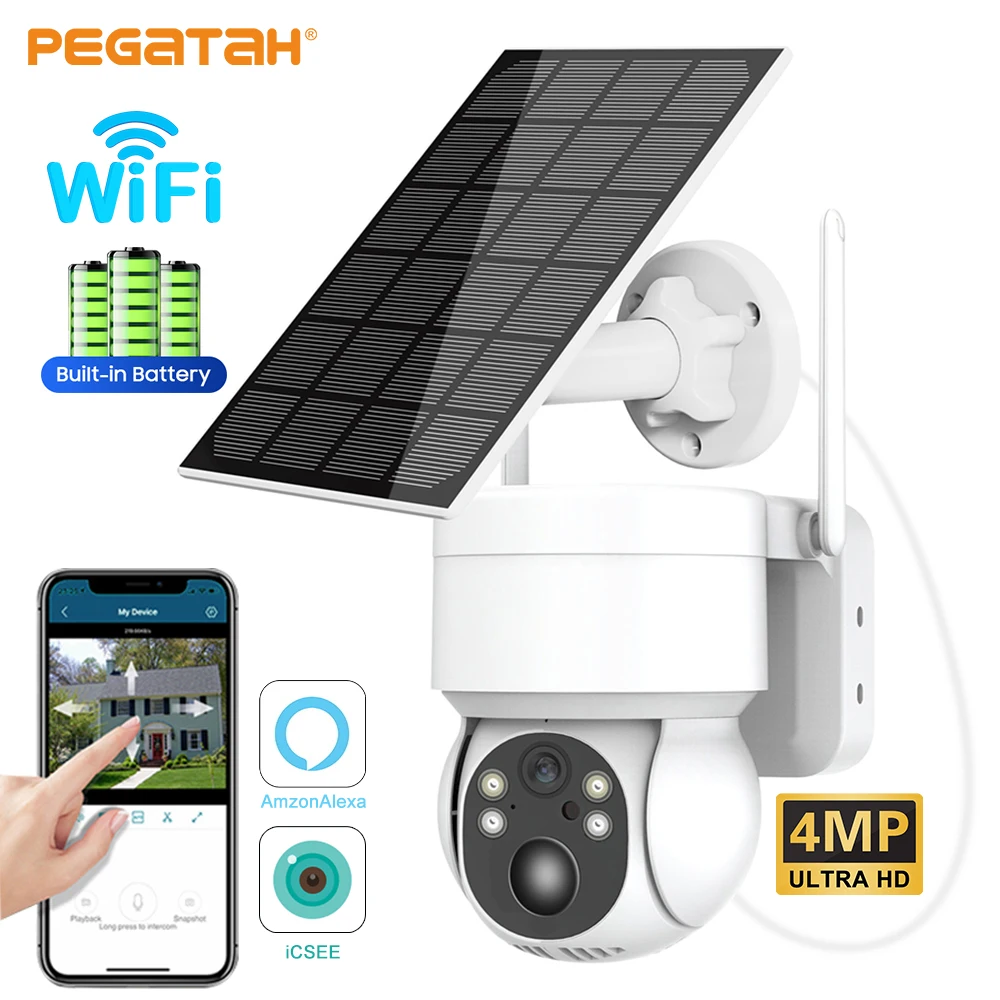 Solar Ptz Camera Wifi Outdoor 1080p Pir Human Detection Wireless ...
