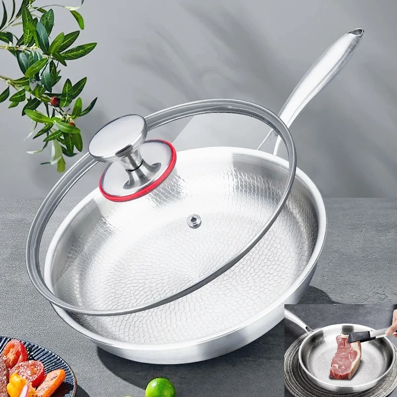 Titanium-containing Frying Pan, Uncoated, Household Thickened Steak ...