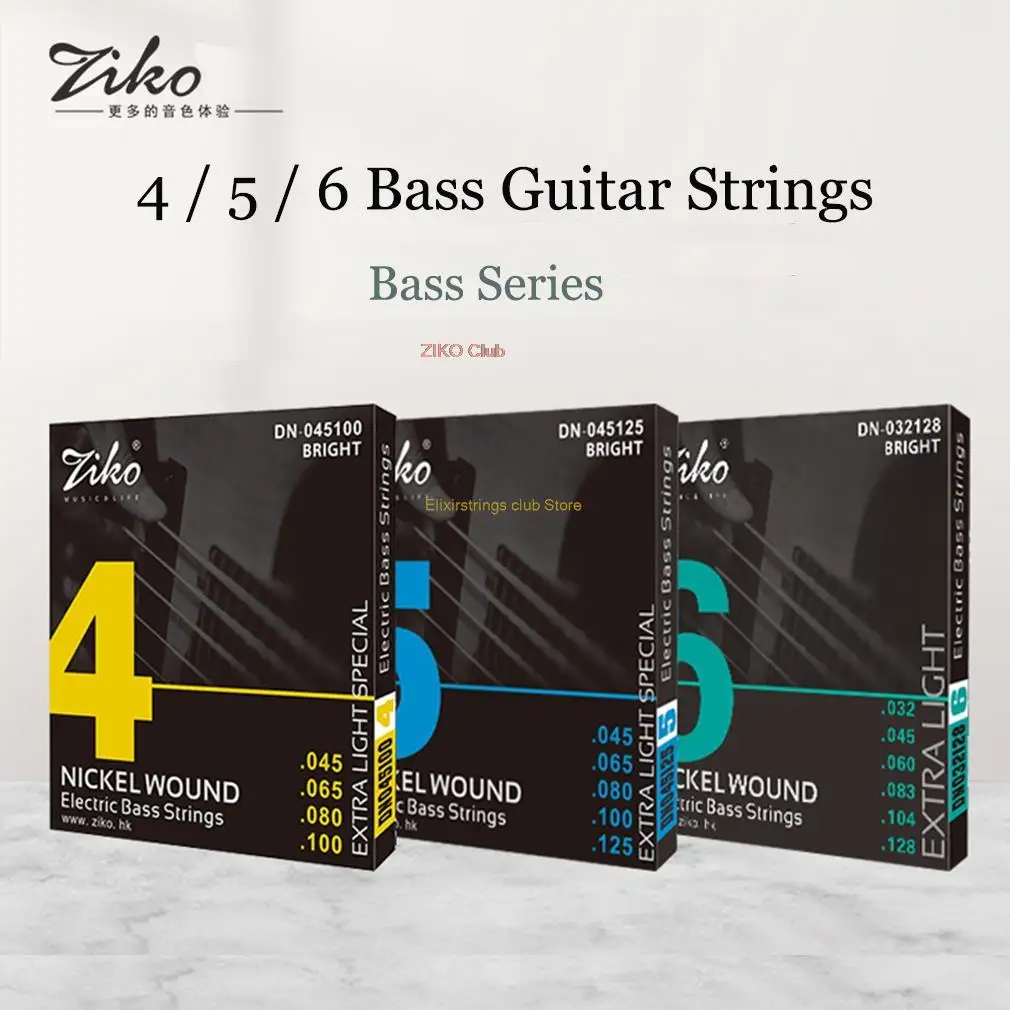 Ziko 4/5/6 cordas baixo guitarra elétrica cordas dn045 niquelado baixo ...