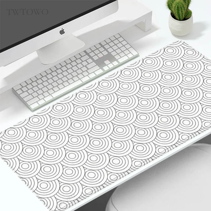 Mouse Pad Gaming White Gray Geometric Arch XL Large Custom Mousepad XXL ...