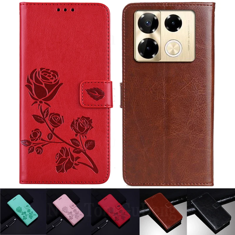 For-Infinix-Note-40-Pro-4G-Case-Leather-Book-Flip-Magnet-Retro-Cover ...