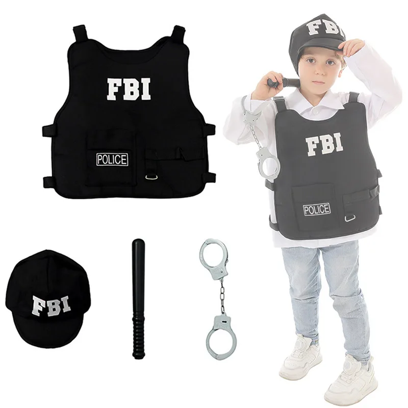 Trajes-SWAT-del-FBI-para-ni-os-ropa-de-Cosplay-juego-de-rol-de ...
