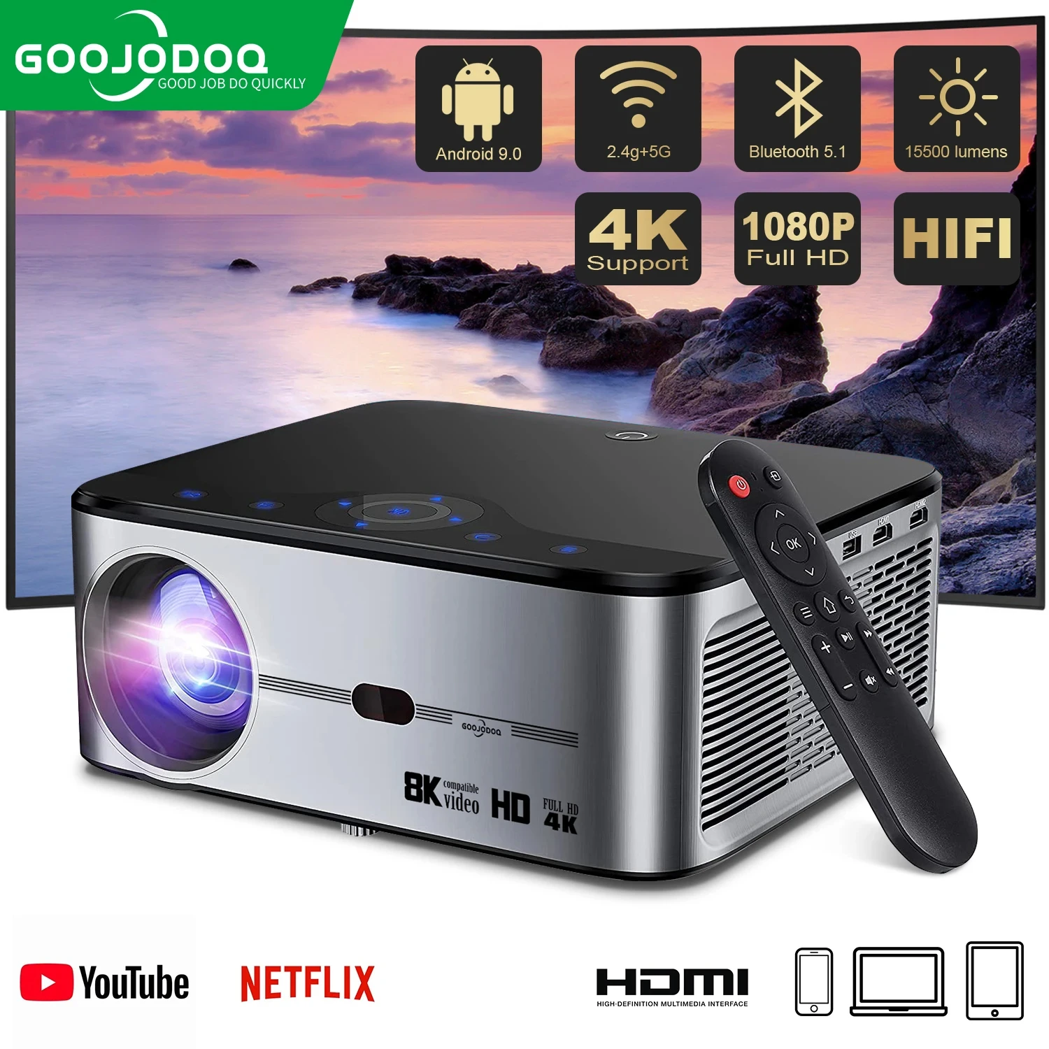 GOOJODOQ-proyector-LED-para-cine-en-casa-dispositivo-Full-HD-1080P-4K ...