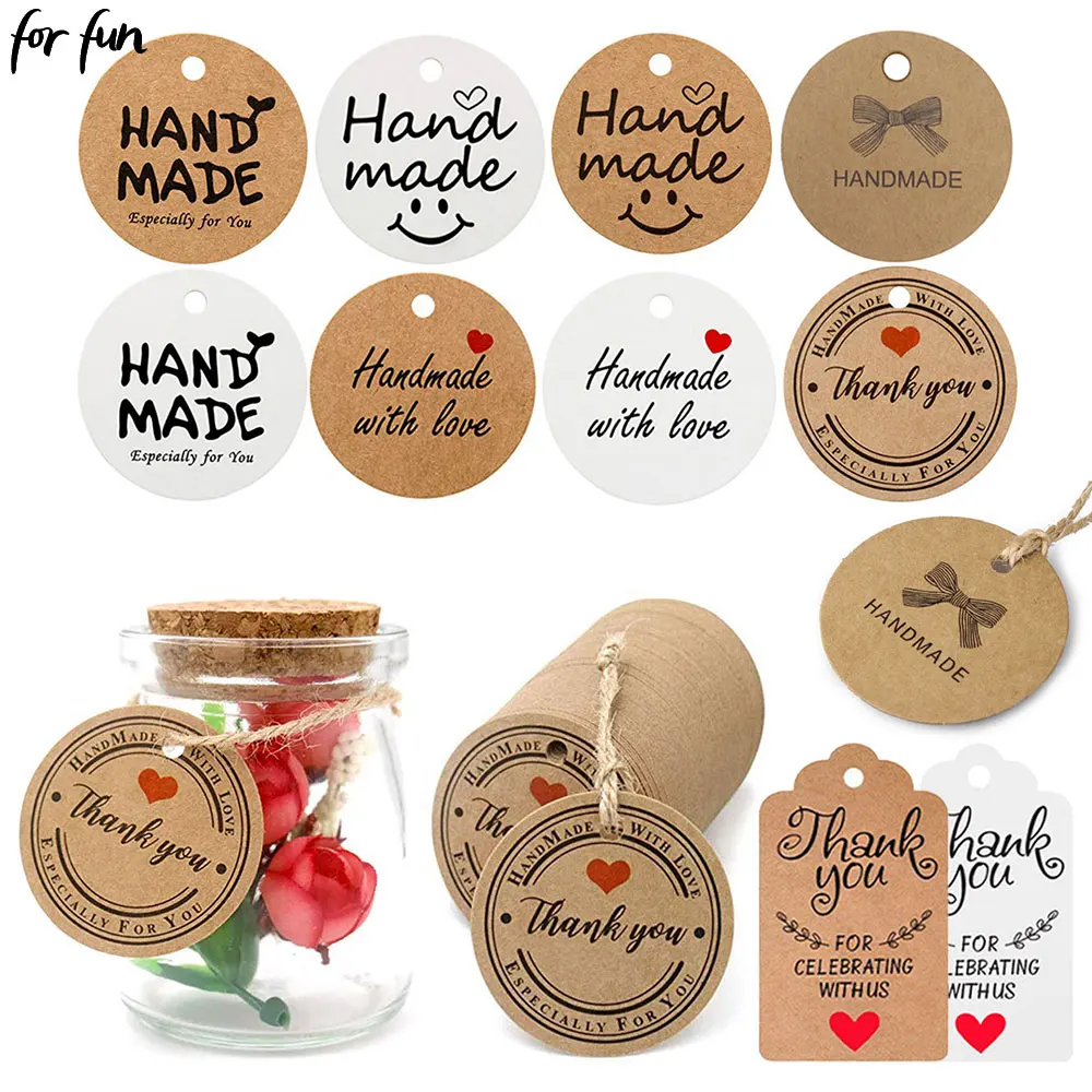 For-Fun-100pcs-Kraft-Paper-Gift-Tags-Handmade-Tag-Labels-for-DIY ...