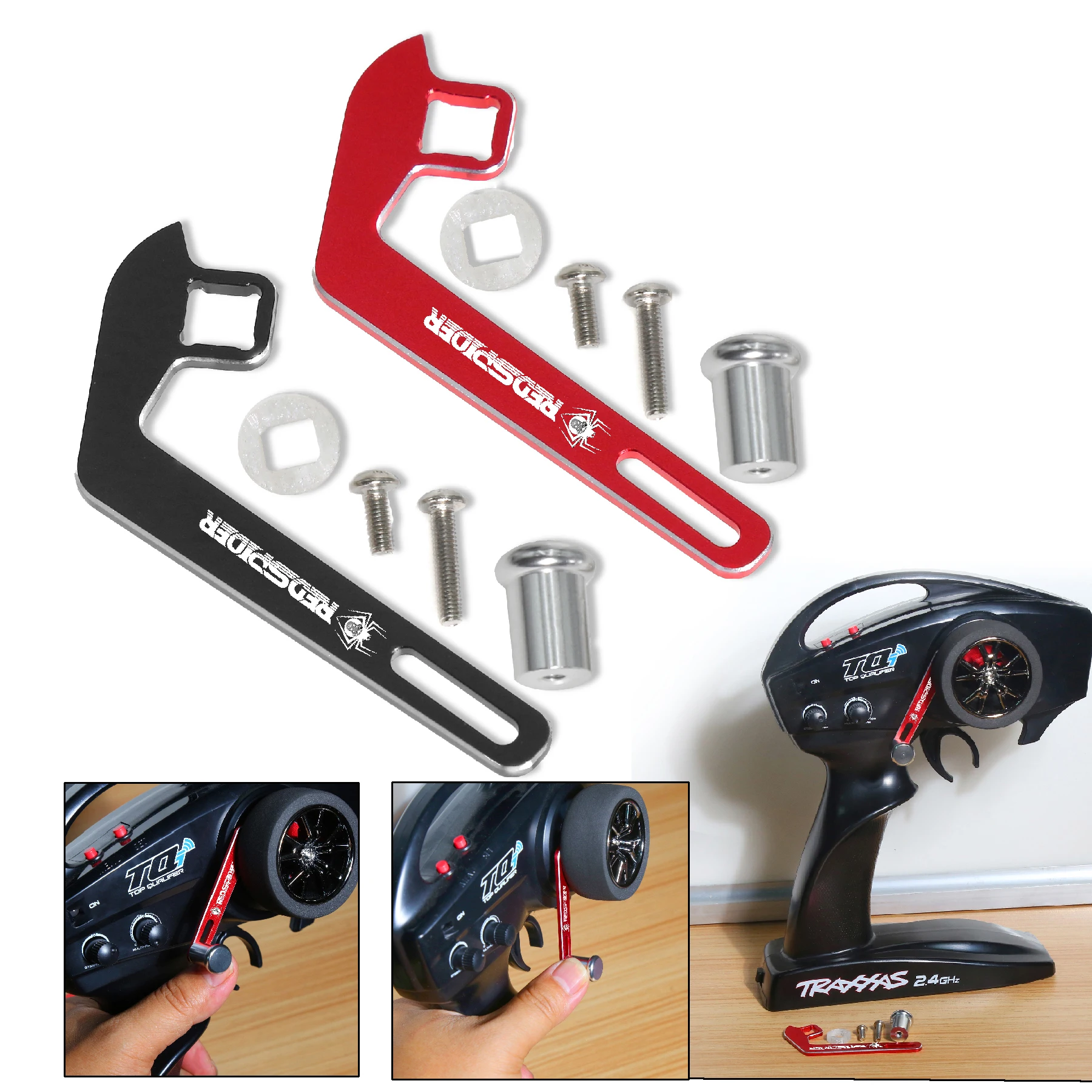 RC-Transmitter-Steering-Wheel-Trigger-One-Handed-Control-Adapter-Kit ...