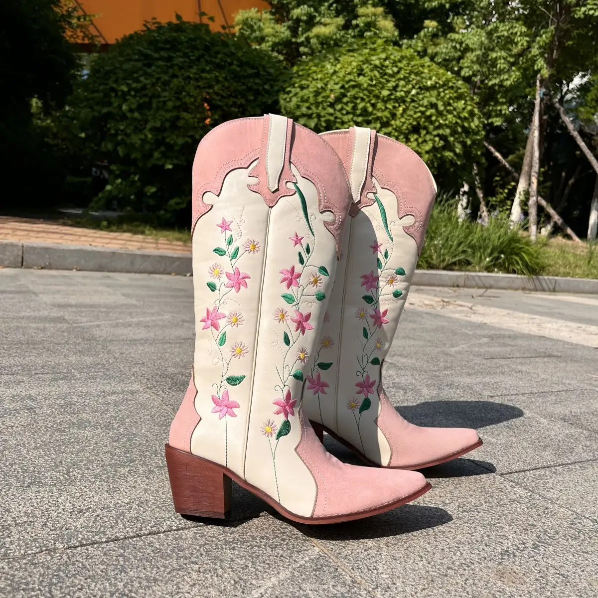 Ankle-Boots-bordados-de-dedo-apontado-para-mulheres-Texana-Western ...