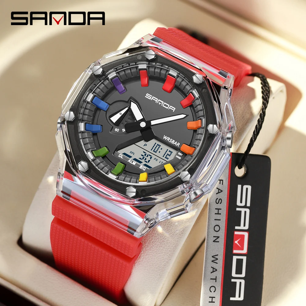 SANDA-reloj-Digital-LED-para-hombre-cron-grafo-de-cuarzo-deportivo-militar-Original-resistente ...