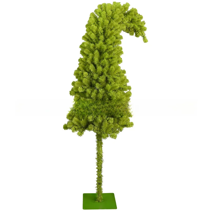 Factory PVC crooked neck elbow Christmas tree tied lights and decorated ...