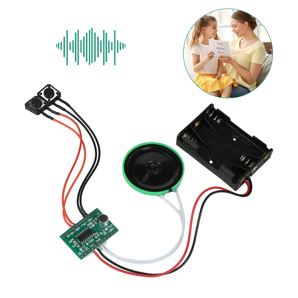 DIY E-Card Dual-Button Voice Message Recorder 60-Second Recording ...