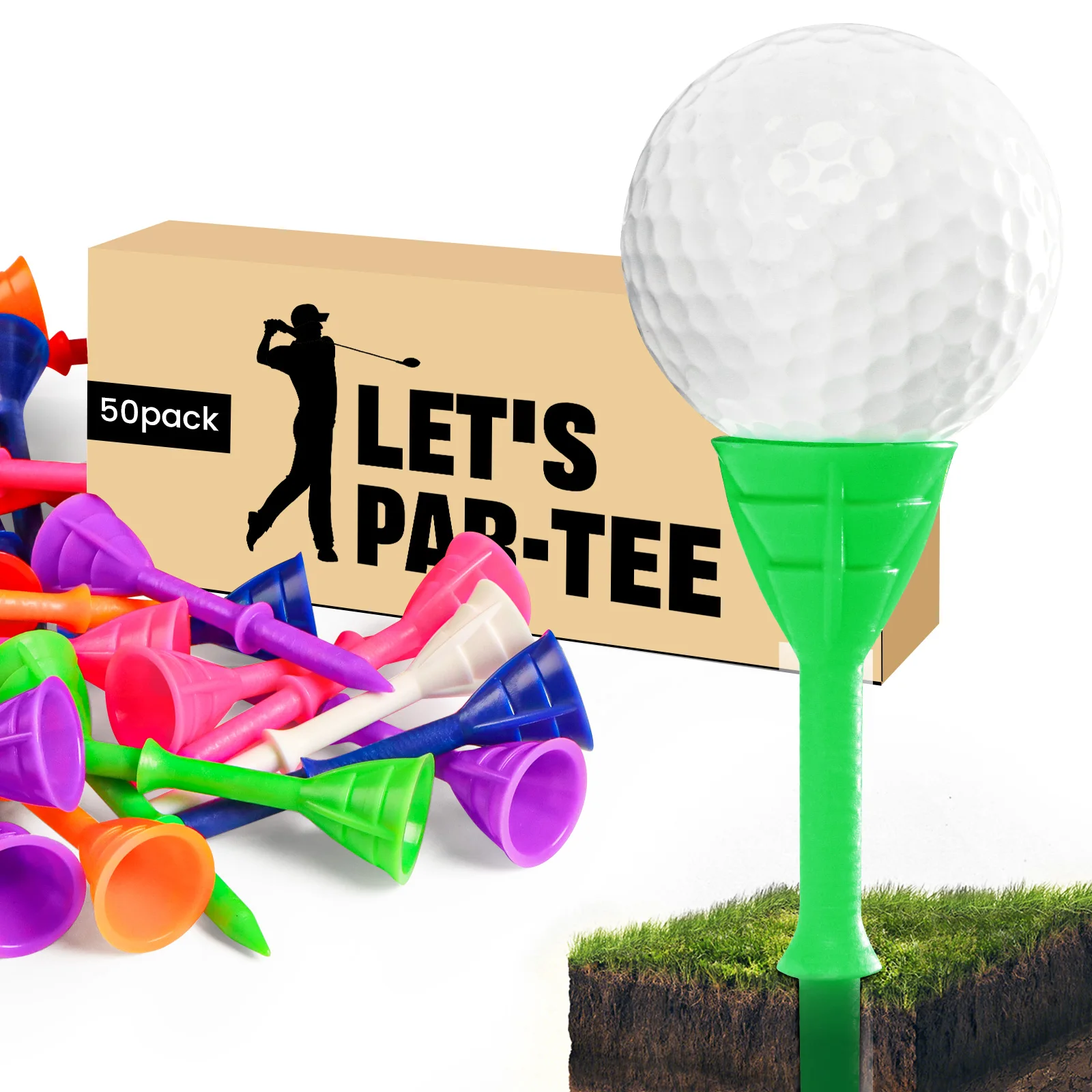 50/100 Pcs Upgrade Unbreakable 83mm Big Cup Plastic Golf Tees 3 1/4 ...