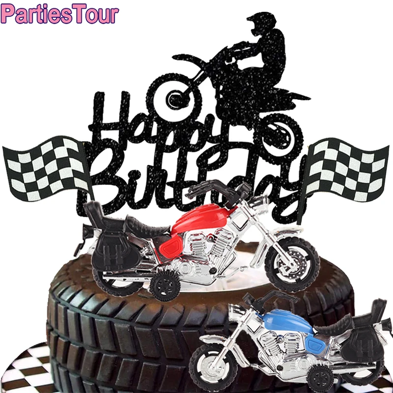 Motorcycle-Model-Cake-Topper-Motorbike-Theme-Kids-Party-Decor-Picks ...