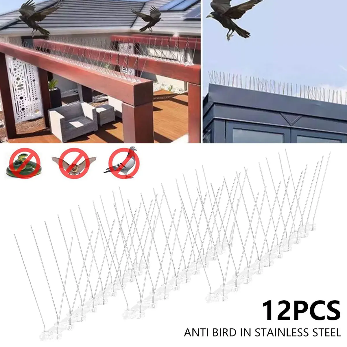 Pigeon-Spikes-Bird-Repeller-Kit-Stainless-Steel-Bird-Fence-Pigeon ...