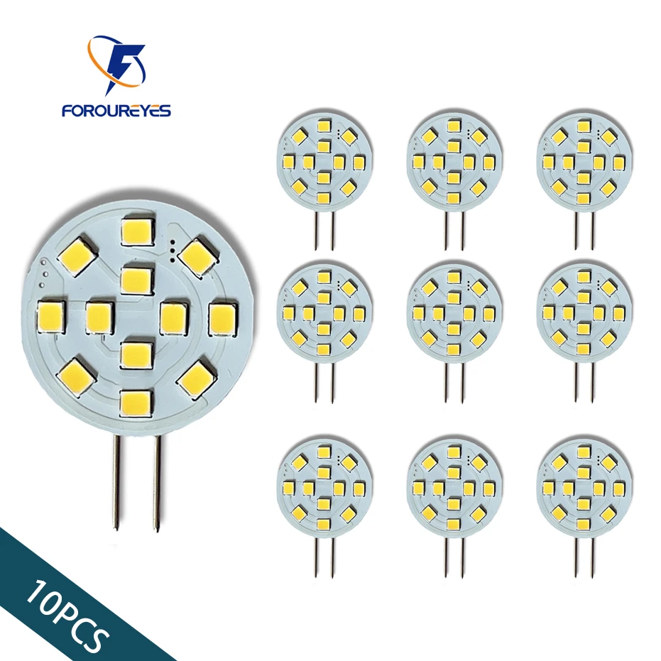 10pcs ACDC 12V 24V G4 LED Lamp 2.2W Round Spotlight No Flicker ...