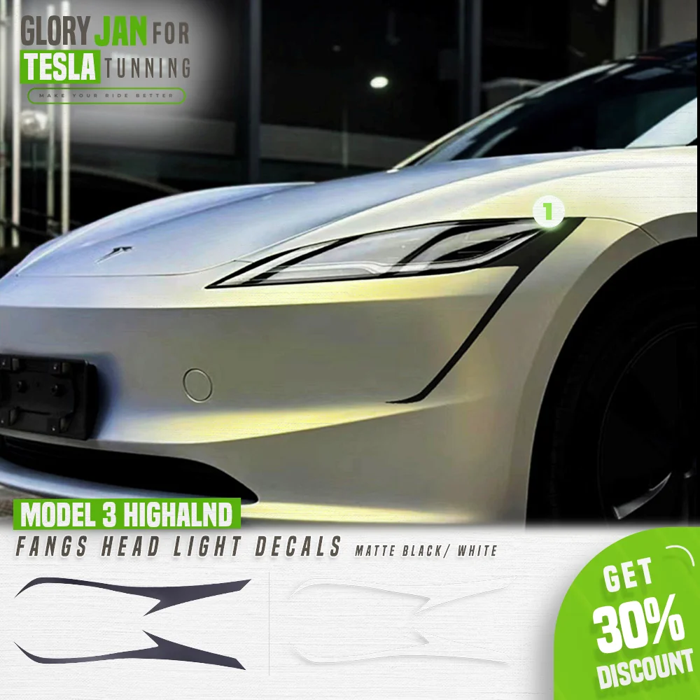 2Pcs-Set-Car-Sticker-For-Tesla-Model-3-Highland-2024-Headlight-Strips ...