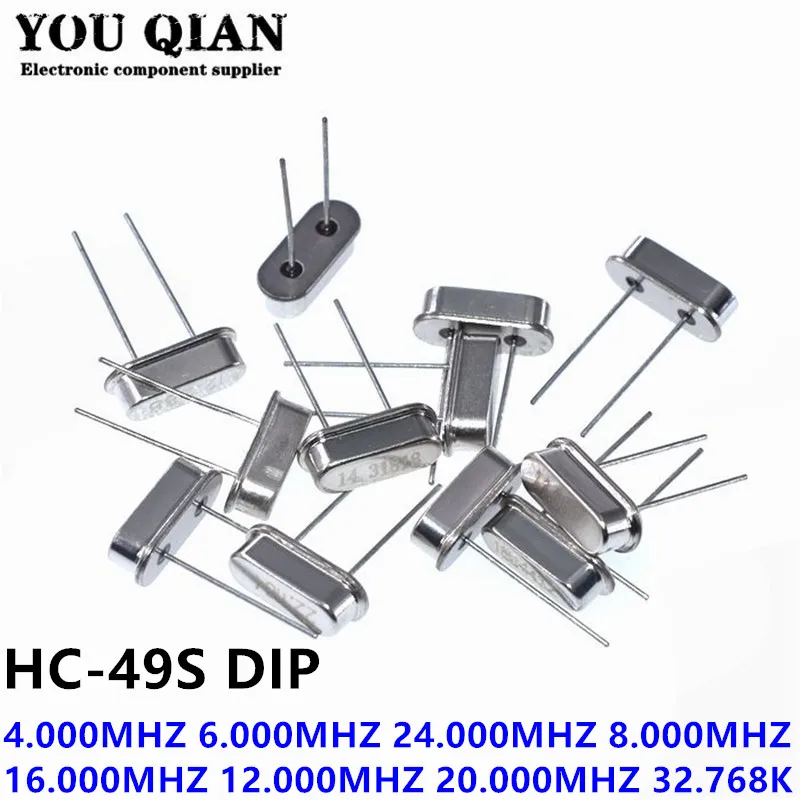 Resonador de cristal de cuarzo, 10 piezas, 4Mhz, 6Mhz, 8Mhz, 11,0592, 12Mhz, 16Mhz, 20Mhz, 24Mhz ...