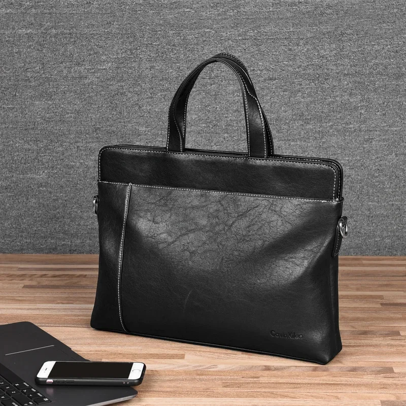 New-Genuine-Leather-Men-Briefcase-Bag-Business-Handbag-Man-Shoulder ...