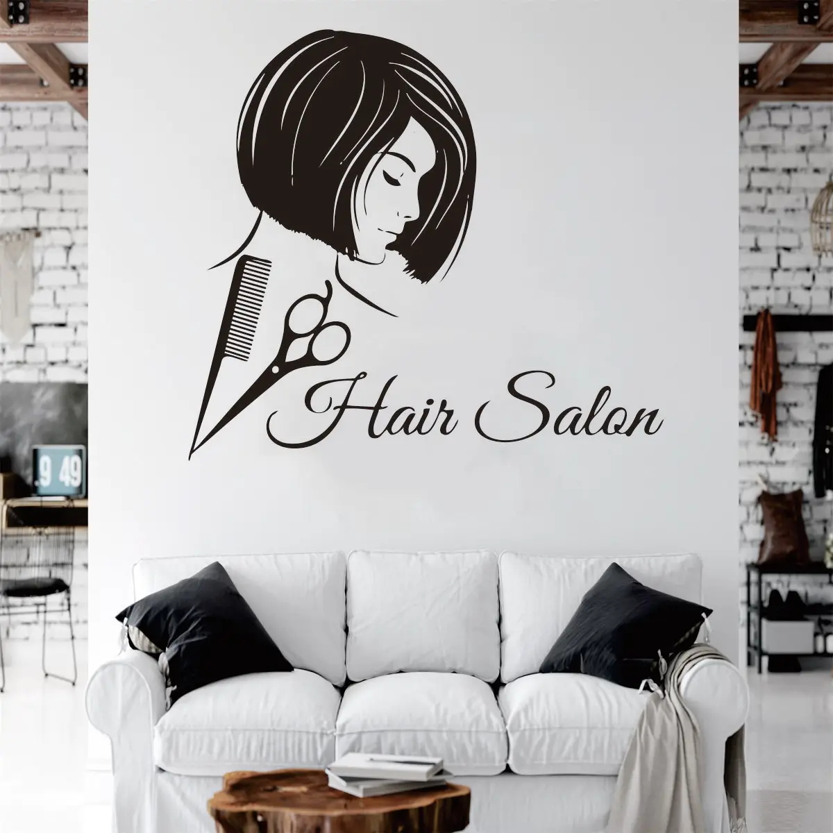 Vinyl-Self-Adhesive-Removable-Stickers-for-Home-Decor-Hair-Salon-with ...