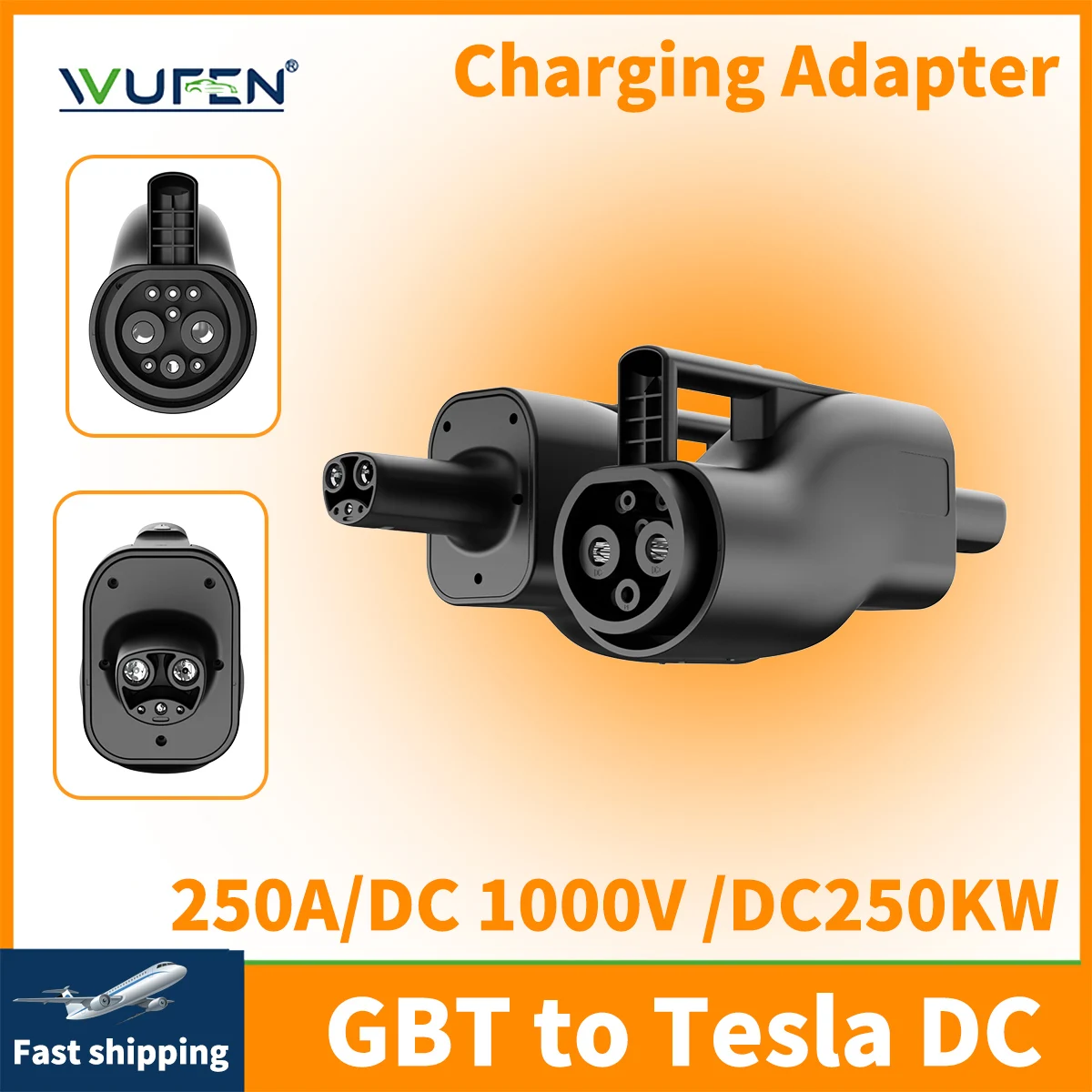 WUFEN Electric Vehicle GBT to Tesla DC adapter Convertor 250A for US ...