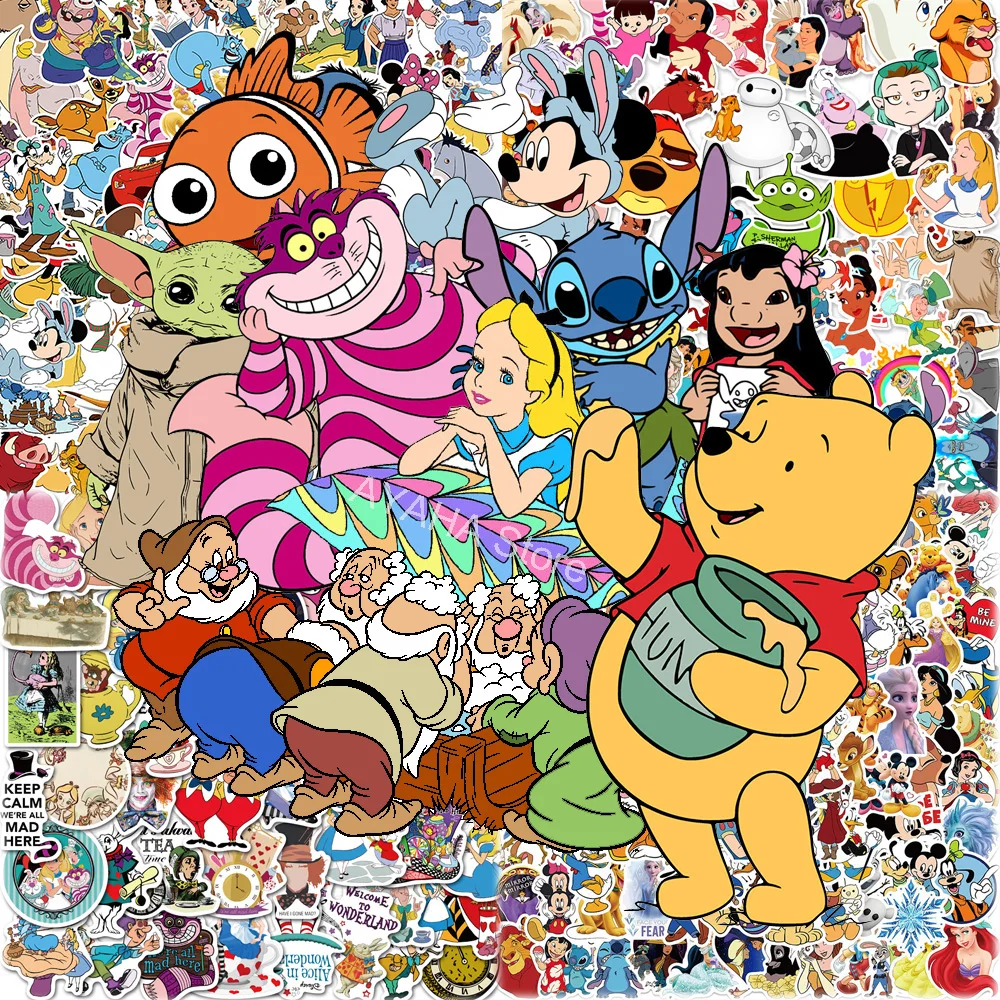 50/100Pcs Leuke Disney Cartoon Stickers Prinses Stitch Mickey Mouse ...