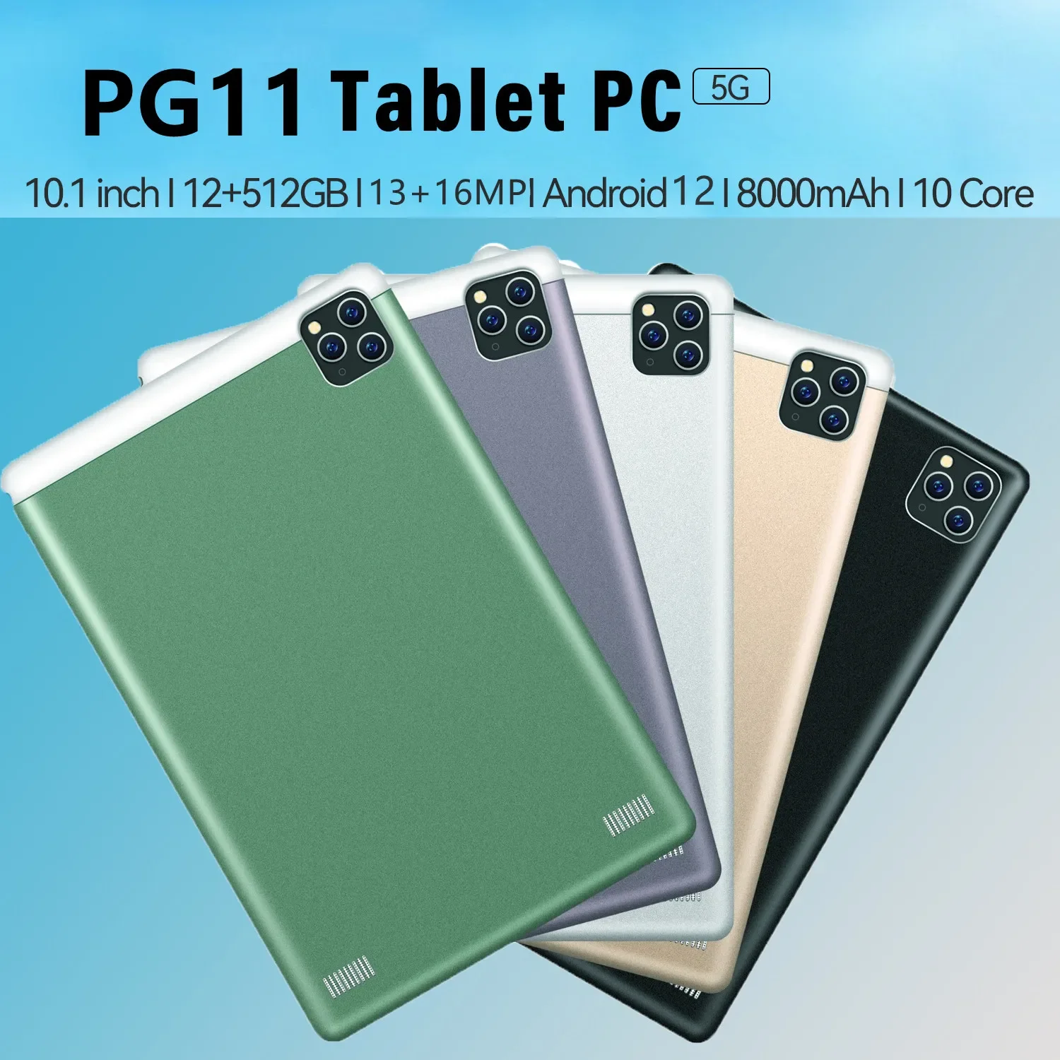 2023 New Global Version 11 Inch Tablets Android 12 Deca Core 16GB RAM ...