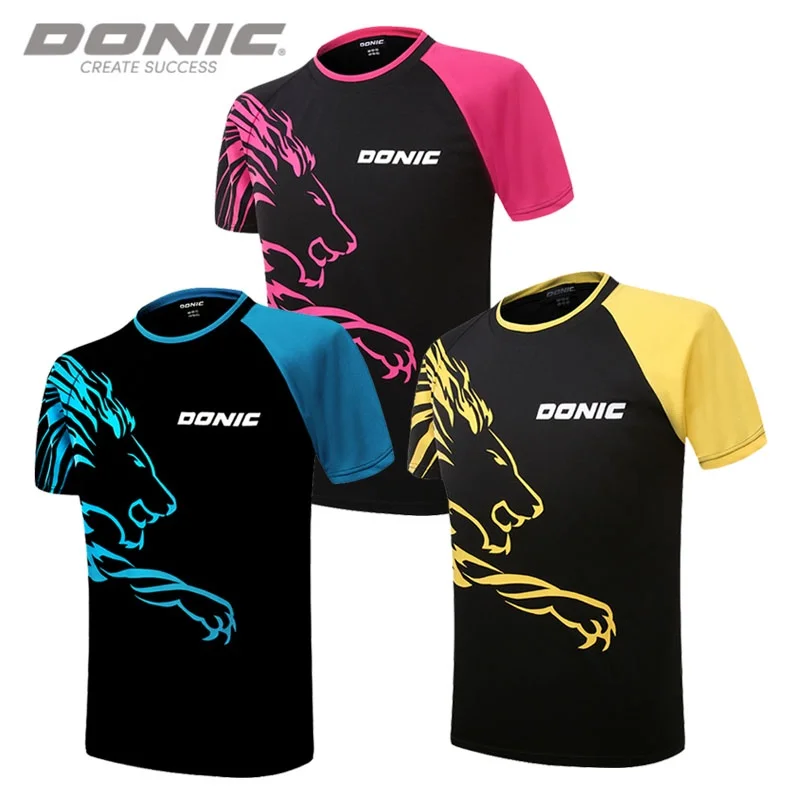 Authentic-Donic-Summer-Sports-Polyester-Round-Neck-Table-Tennis-Wear ...